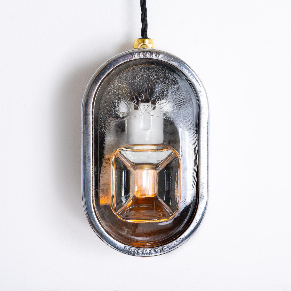 Decorative Prismatic Glass Industrial Bulkhead Wall Light by Heyes of ...