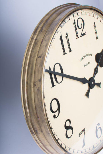 Extra Large Brass Station Clock by Synchronome - Industrial Glow ...