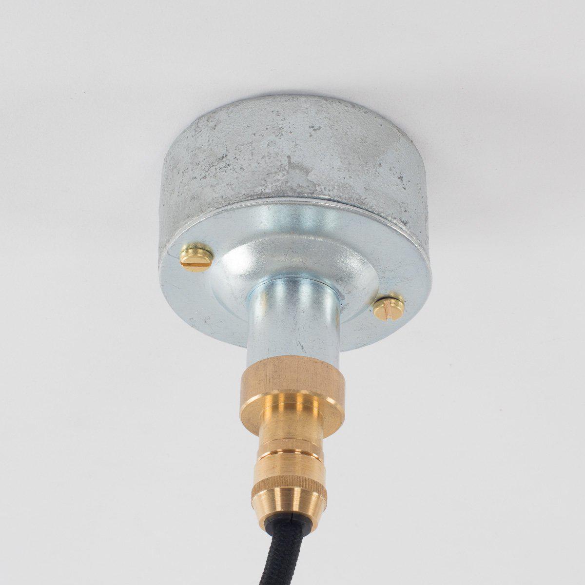 Steel Industrial Ceiling Rose with Brass Cable Grip - Industrial Glow ...