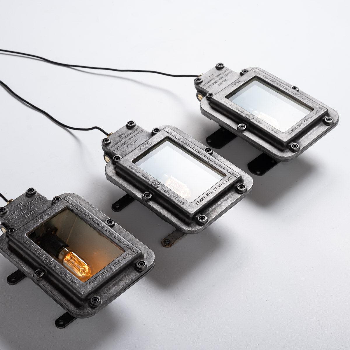 Huge Vintage Industrial Explosionproof Cast Iron Bulkhead Lights by GE ...