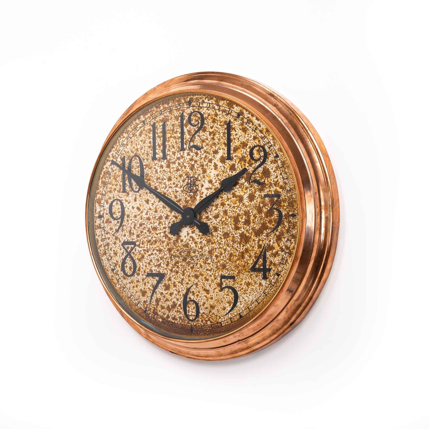 Large Reclaimed Copper Factory Clock by ITR – Industrial Glow Limited