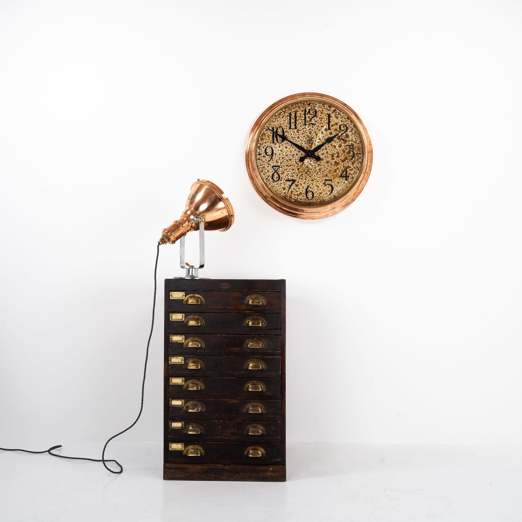 Large Reclaimed Copper Factory Clock by ITR – Industrial Glow Limited