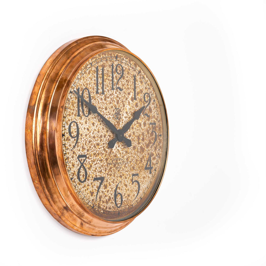 Large Reclaimed Copper Factory Clock by ITR – Industrial Glow Limited