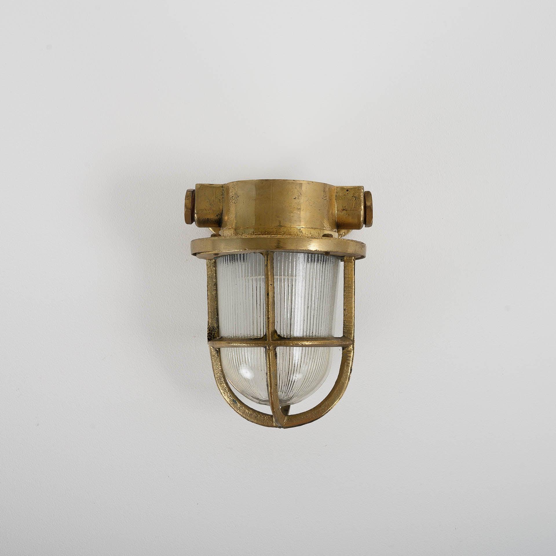 Brass Ship Passageway Lights with Prismatic Glass - Industrial Glow ...