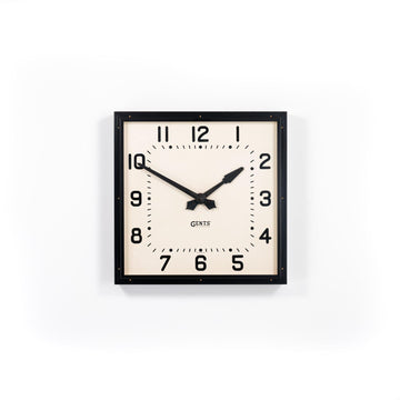 Rare Large Square Industrial Clock by Gents of Leicester – Industrial ...