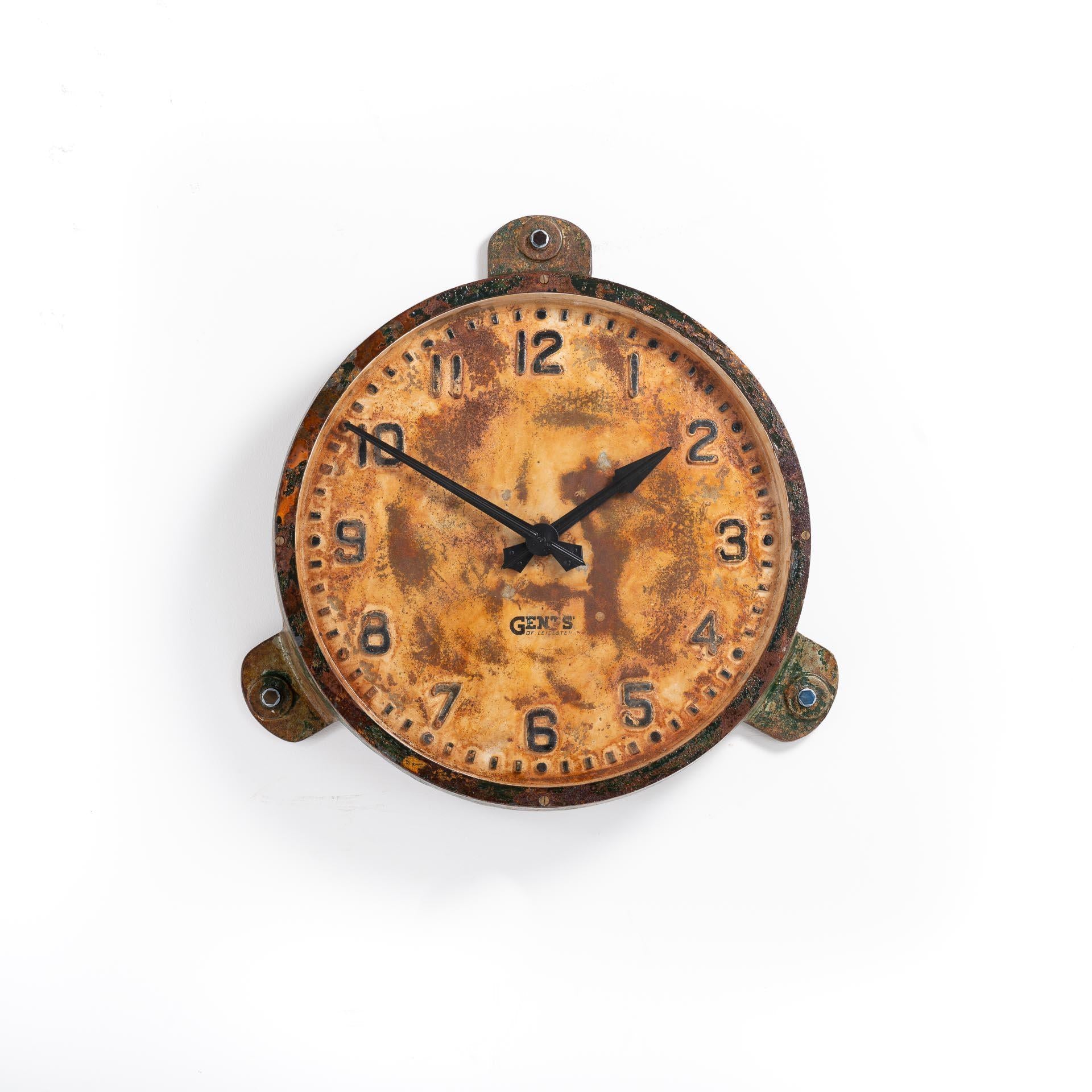 Reclaimed Vintage External Cast Iron Railway Clock by Gents of Leicest ...