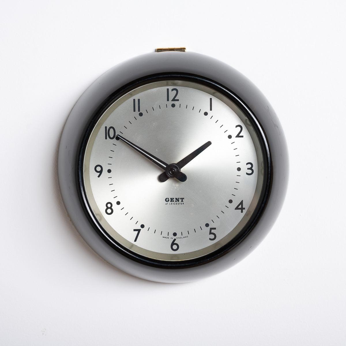 Small Vintage Industrial Bakelite Wall Clock by Gent of Leicester ...