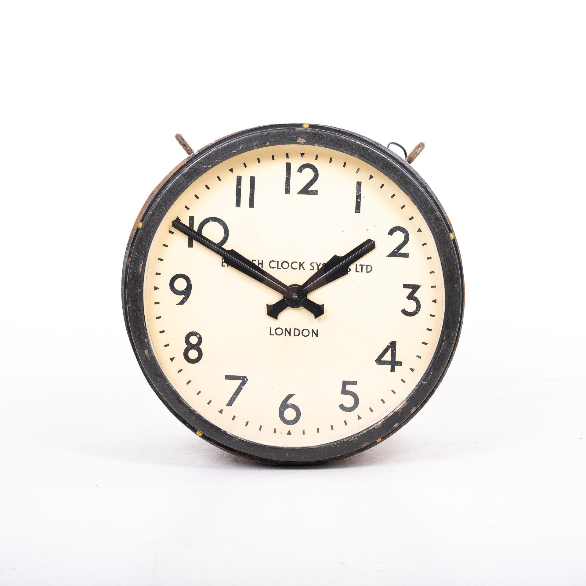 Vintage Double Sided Railway Clock by English Clock Systems ...